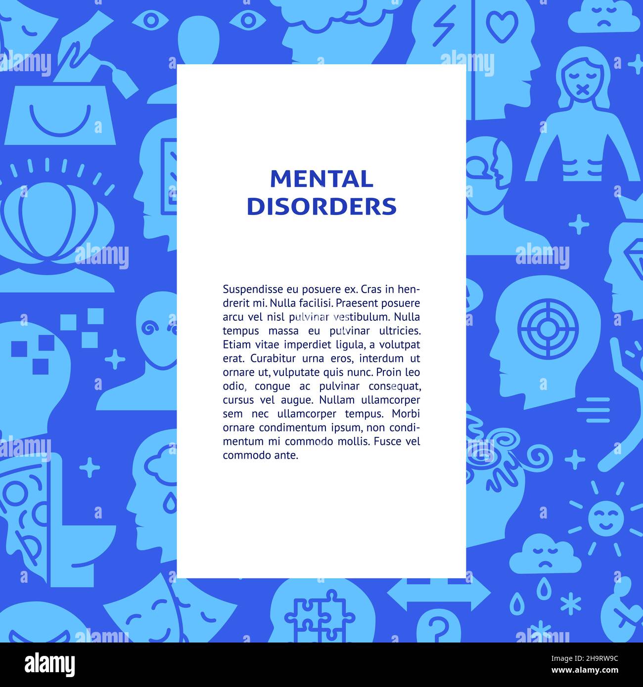 Mental disorders banner with place for text. Poster with psychological ...