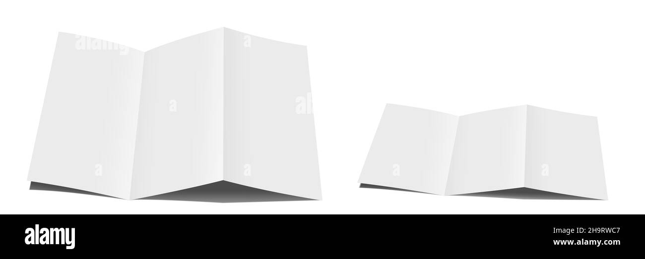 Blank leaflets against white background, 3d illustration Stock Photo ...