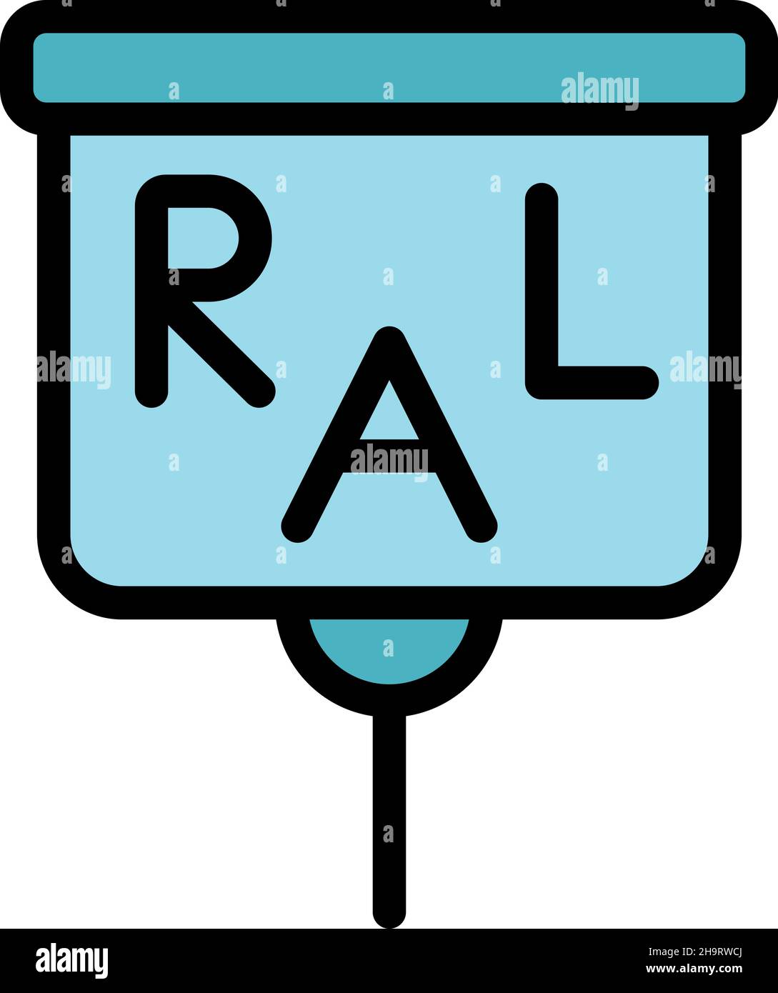 Eye chart icon. Outline eye chart vector icon color flat isolated Stock ...