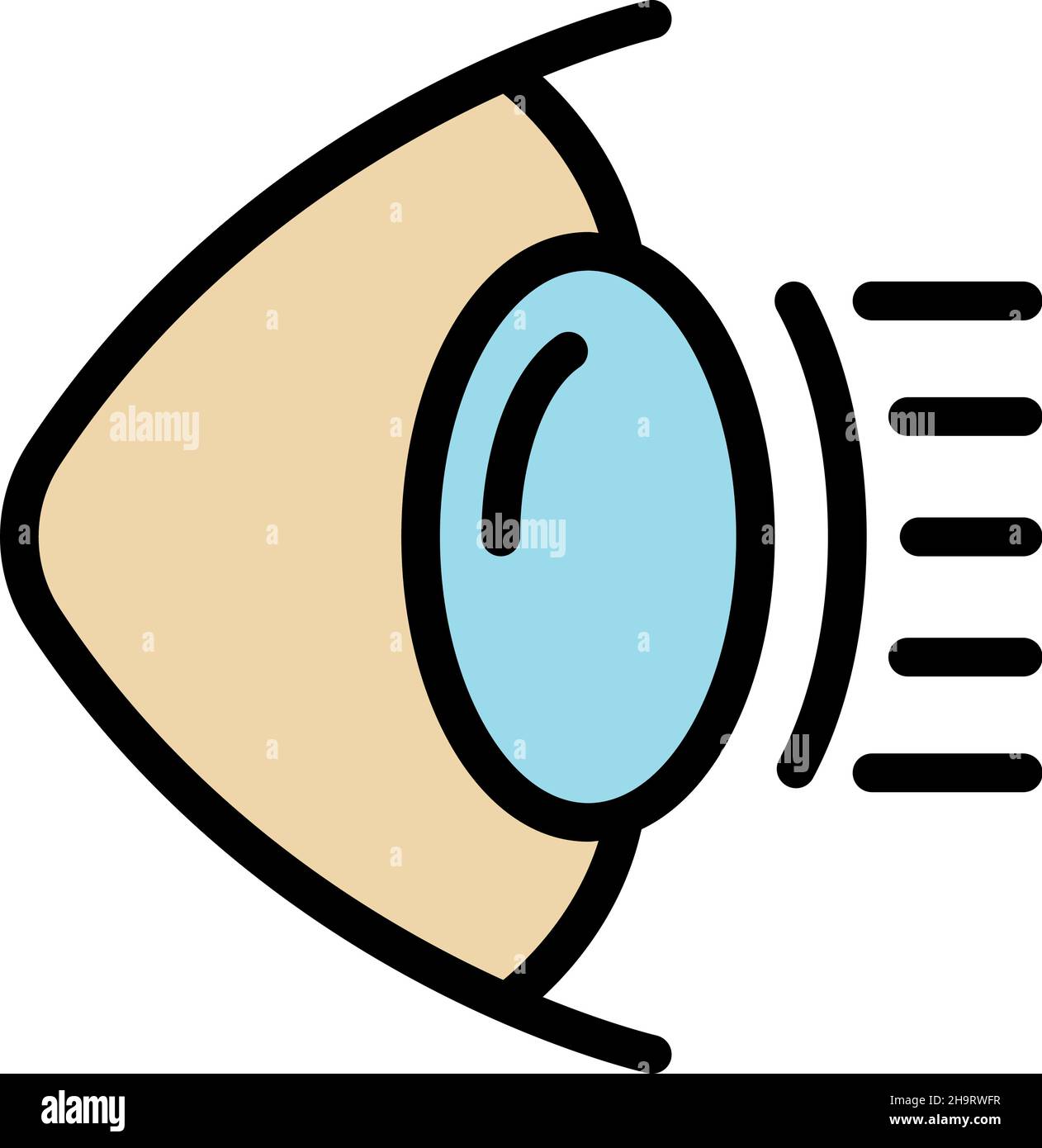 Eye disease icon. Outline eye disease vector icon color flat isolated ...