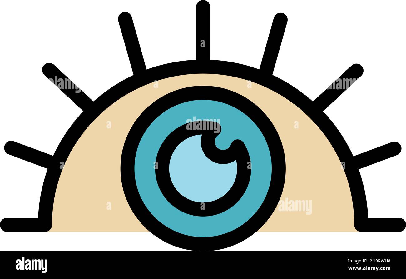 Happy eye icon. Outline happy eye vector icon color flat isolated Stock ...