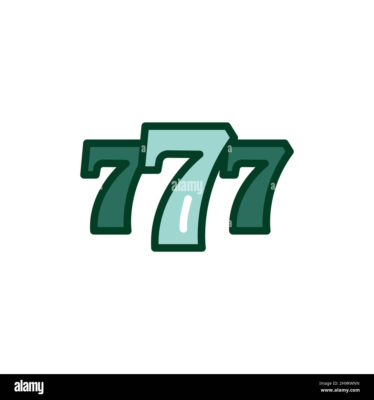 777 color line icon. Isolated vector element. Outline pictogram for web ...