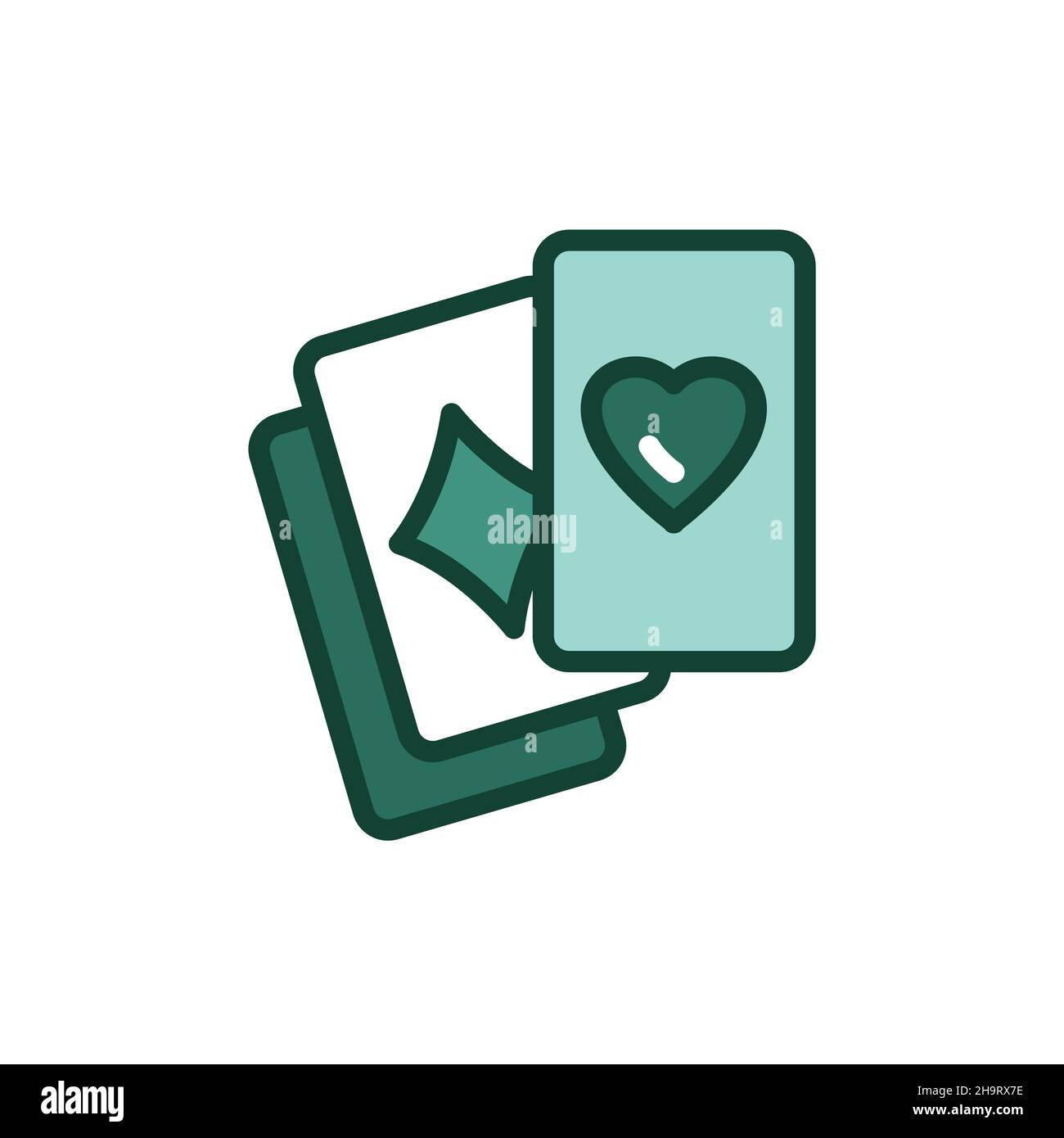 Playing cards color line icon. Isolated vector element. Outline ...