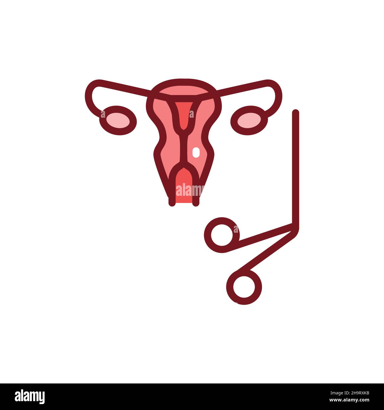 Cervical biopsy color line icon. Outline pictogram for web page Stock ...