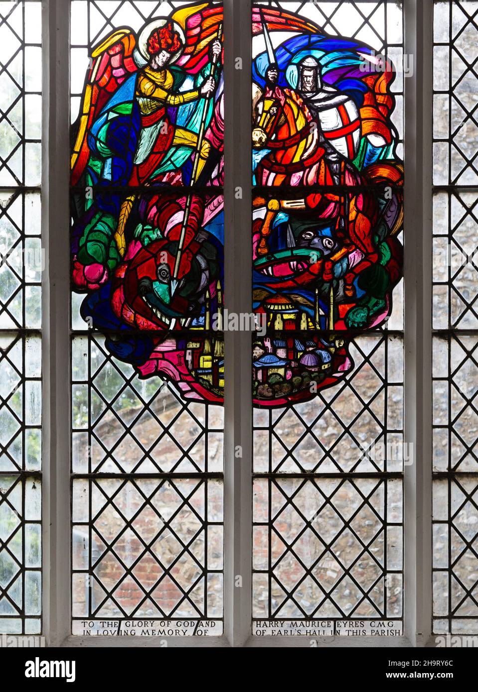 Stained glass window, Cockfield church, Suffolk, England, UK, St ...