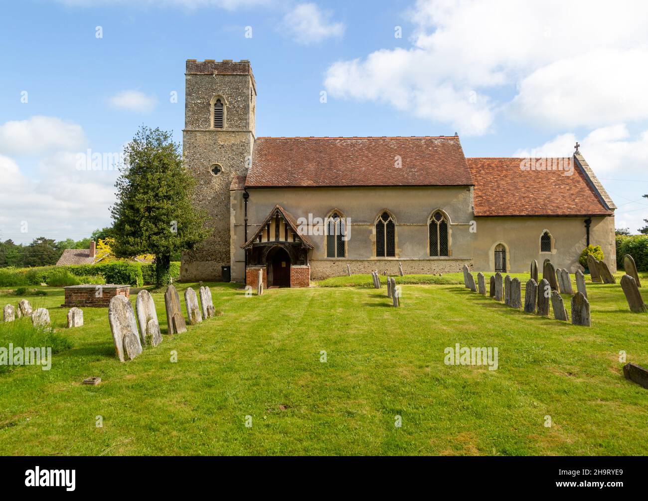 Village parish church of Saint Mary, Burstall, Suffolk, England, UK ...
