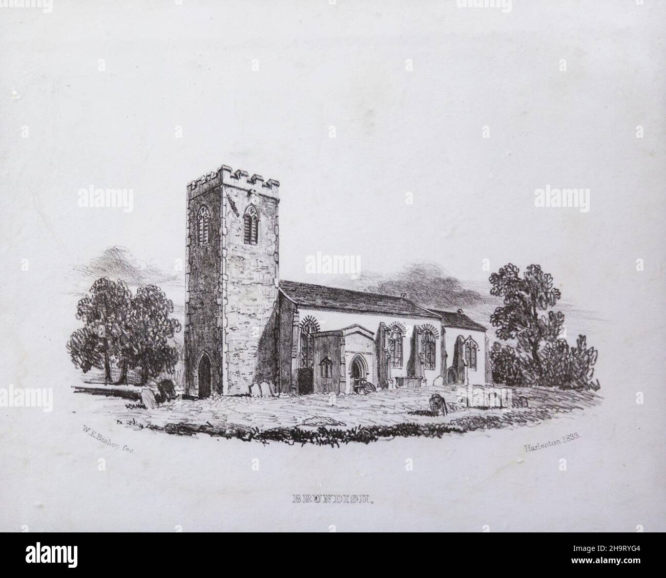 Church of Saint Lawrence, Brundish, Suffolk, England, UK 19th century ...