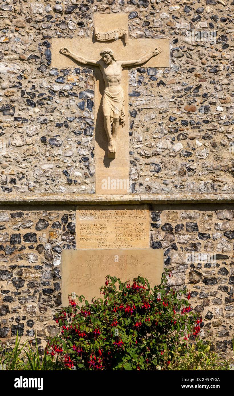 Church of St John the Baptist, Lound, Suffolk, England, UK war memorial ...