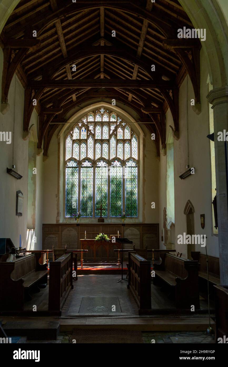Village parish church of Saint Lawrence, Brundish, Suffolk, England, UK ...