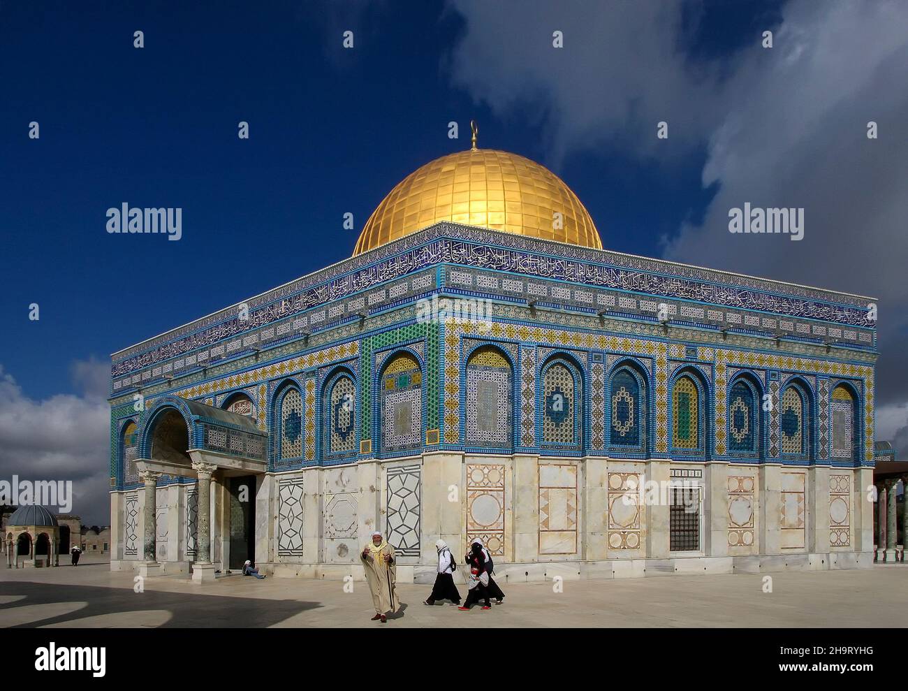 Mosque of Al-aqsa (Dome of the Rock) in Old Town. There are many ...