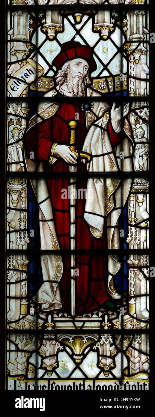 Stained glass east window in church at Aldham, Suffolk, England, UK by ...