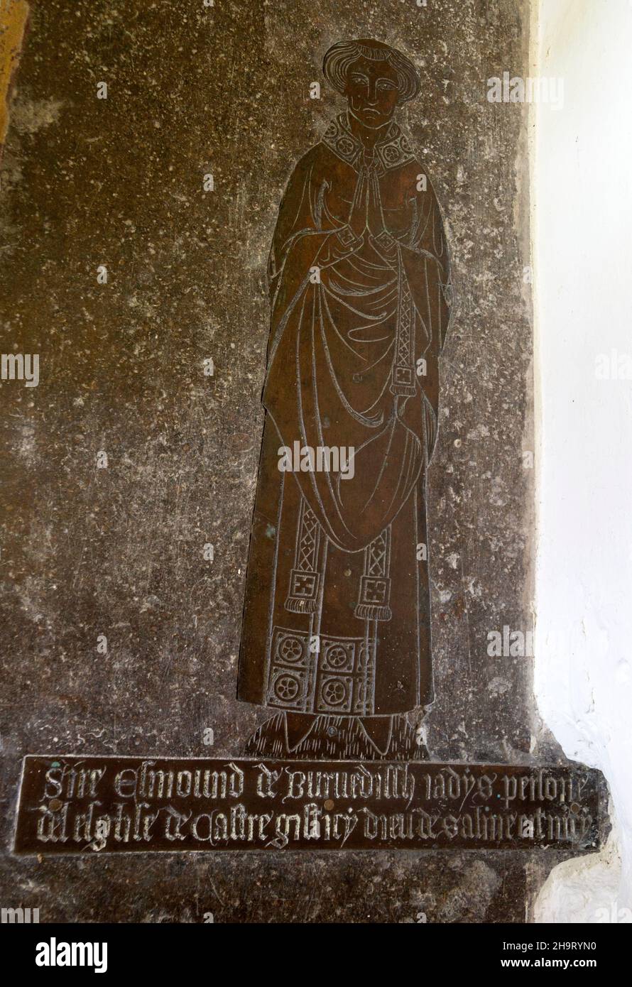 Church of Saint Lawrence, Brundish, Suffolk, England, UK memorial brass ...