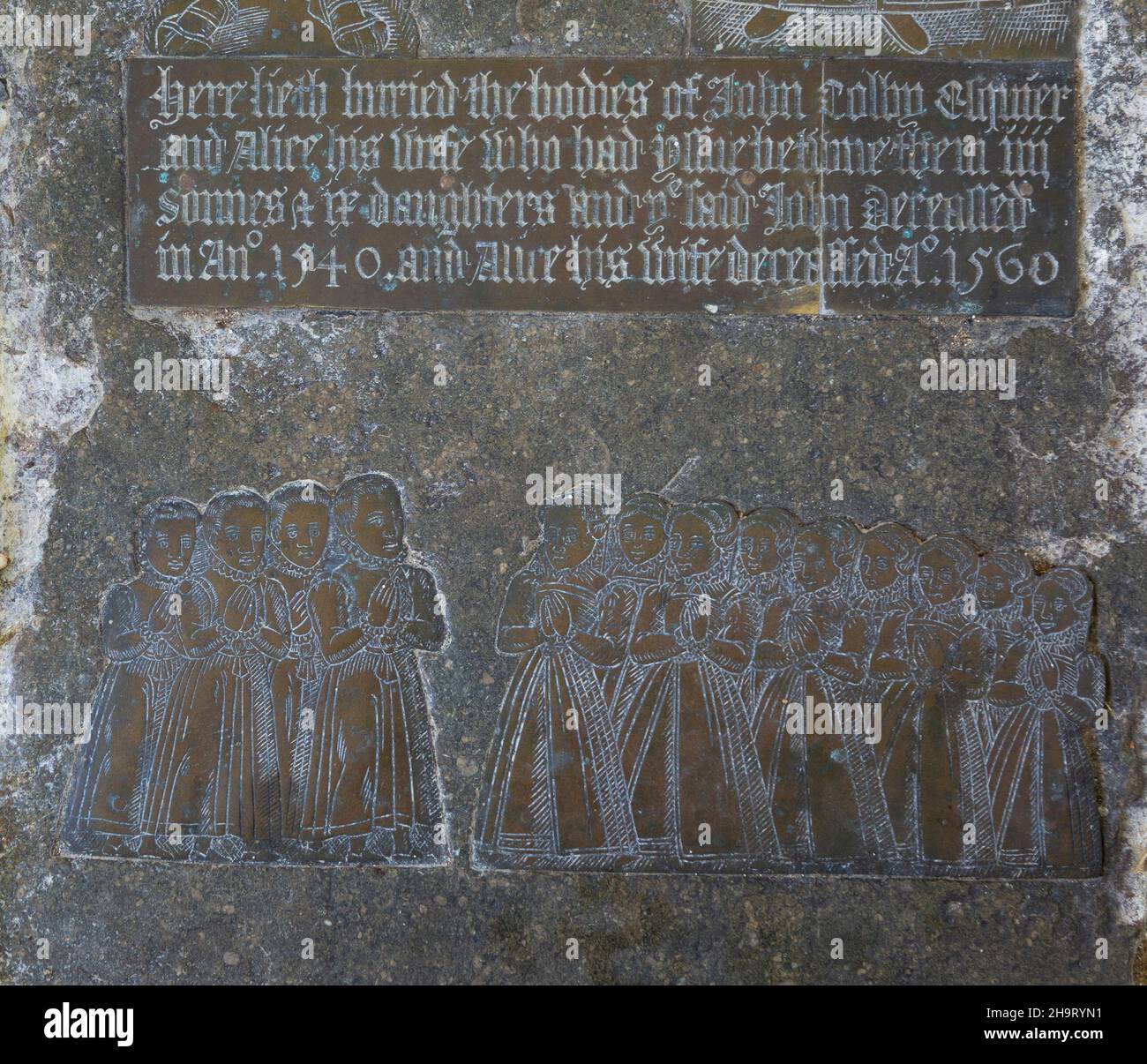 Church of Saint Lawrence, Brundish, Suffolk, England, UK memorial brass ...
