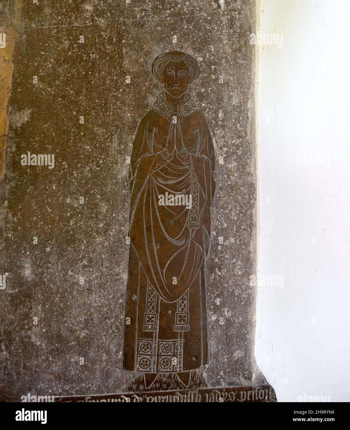 Church of Saint Lawrence, Brundish, Suffolk, England, UK memorial brass ...