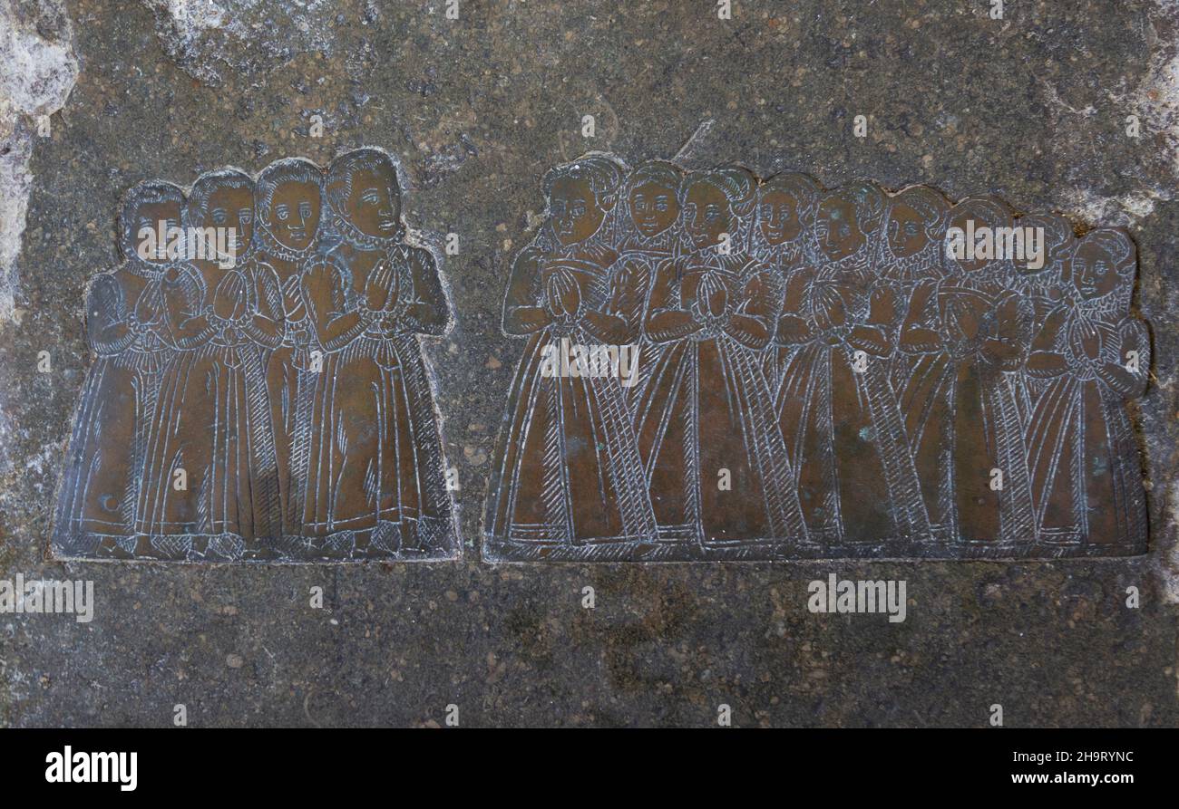 Church of Saint Lawrence, Brundish, Suffolk, England, UK memorial brass ...
