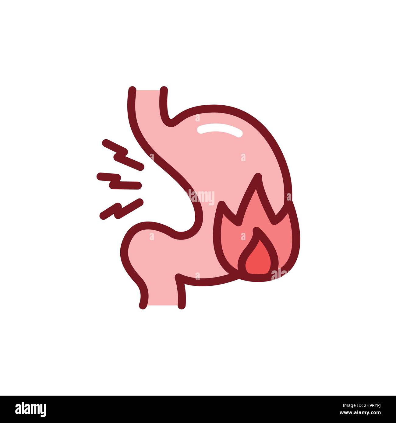 Heartburn line icon. Isolated vector element Stock Vector Image & Art ...