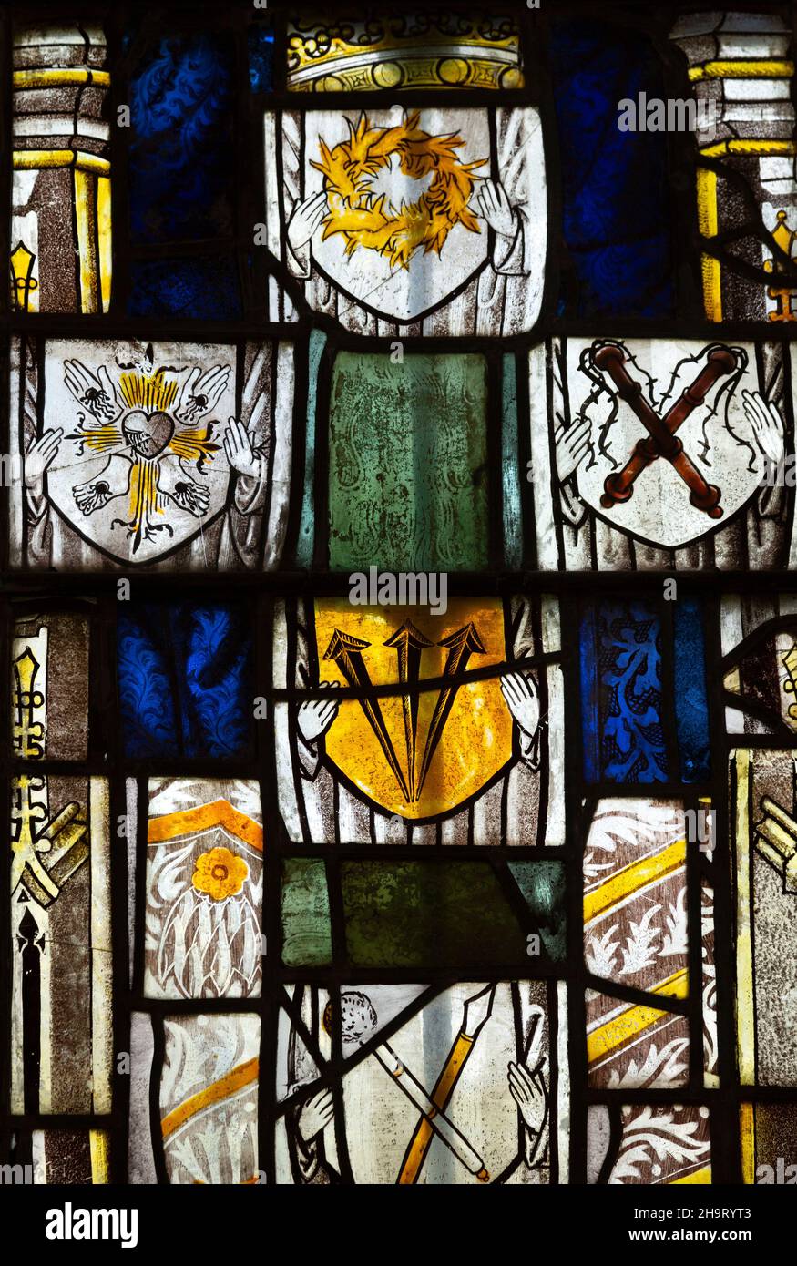 Saint Nicholas chapel, Gipping, Suffolk, England, UK medieval stained ...