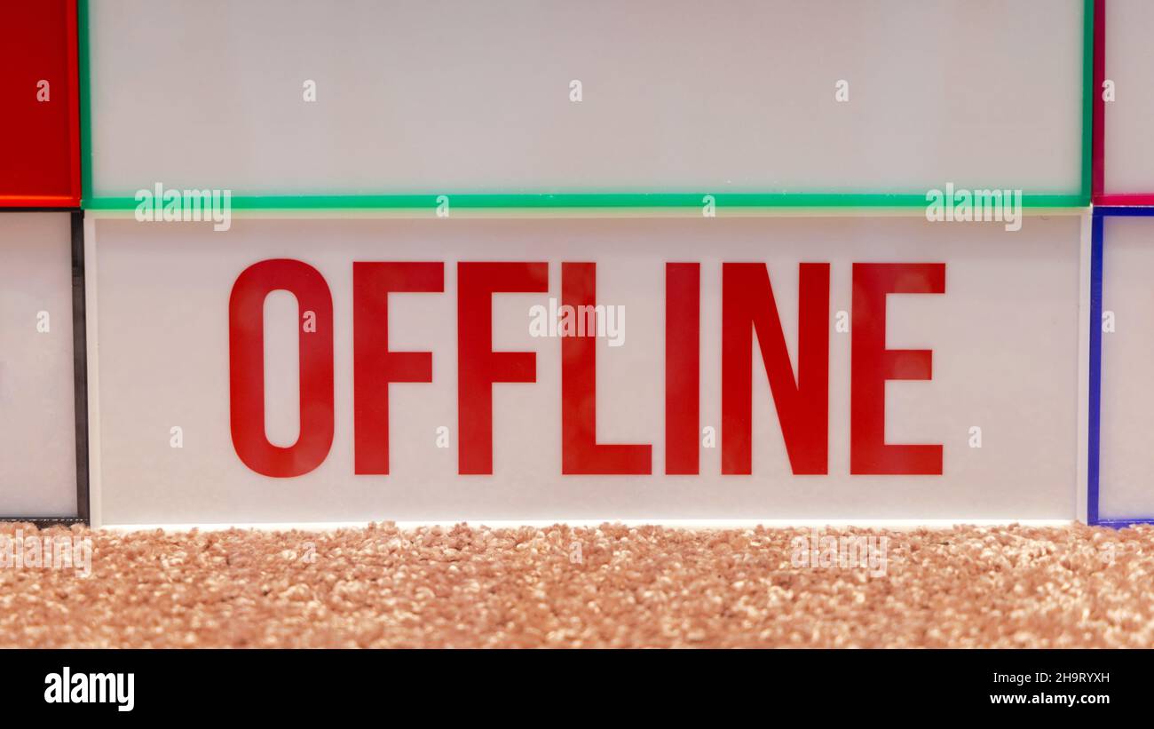 Off Line Sign Message Quote Offline Light Box Concept Stock Photo - Alamy