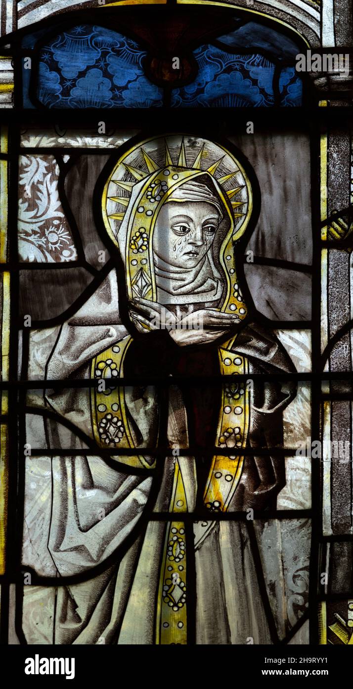 Saint Nicholas chapel, Gipping, Suffolk, England, UK medieval stained ...