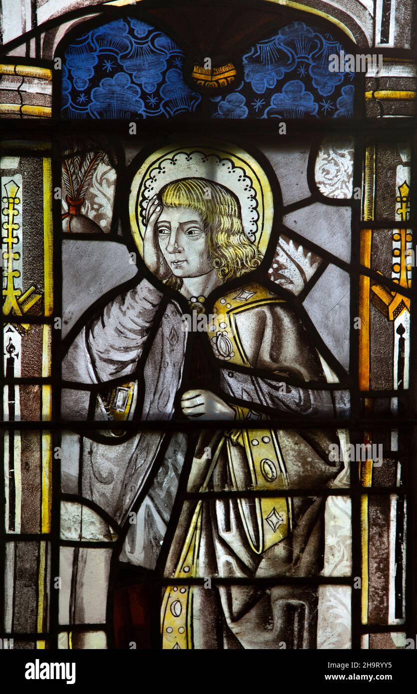 Saint Nicholas chapel, Gipping, Suffolk, England, UK medieval stained ...