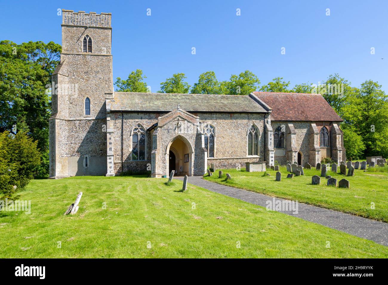 Village parish church of Saint Mary, Old Newton, Suffolk, England, UK ...