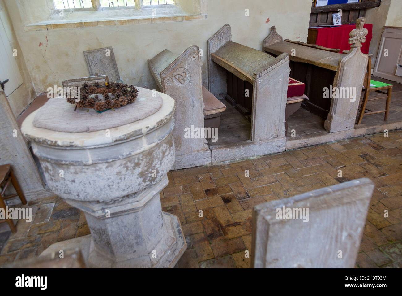 Interior of Saint Nicholas chapel, Gipping, Suffolk, England, UK ...