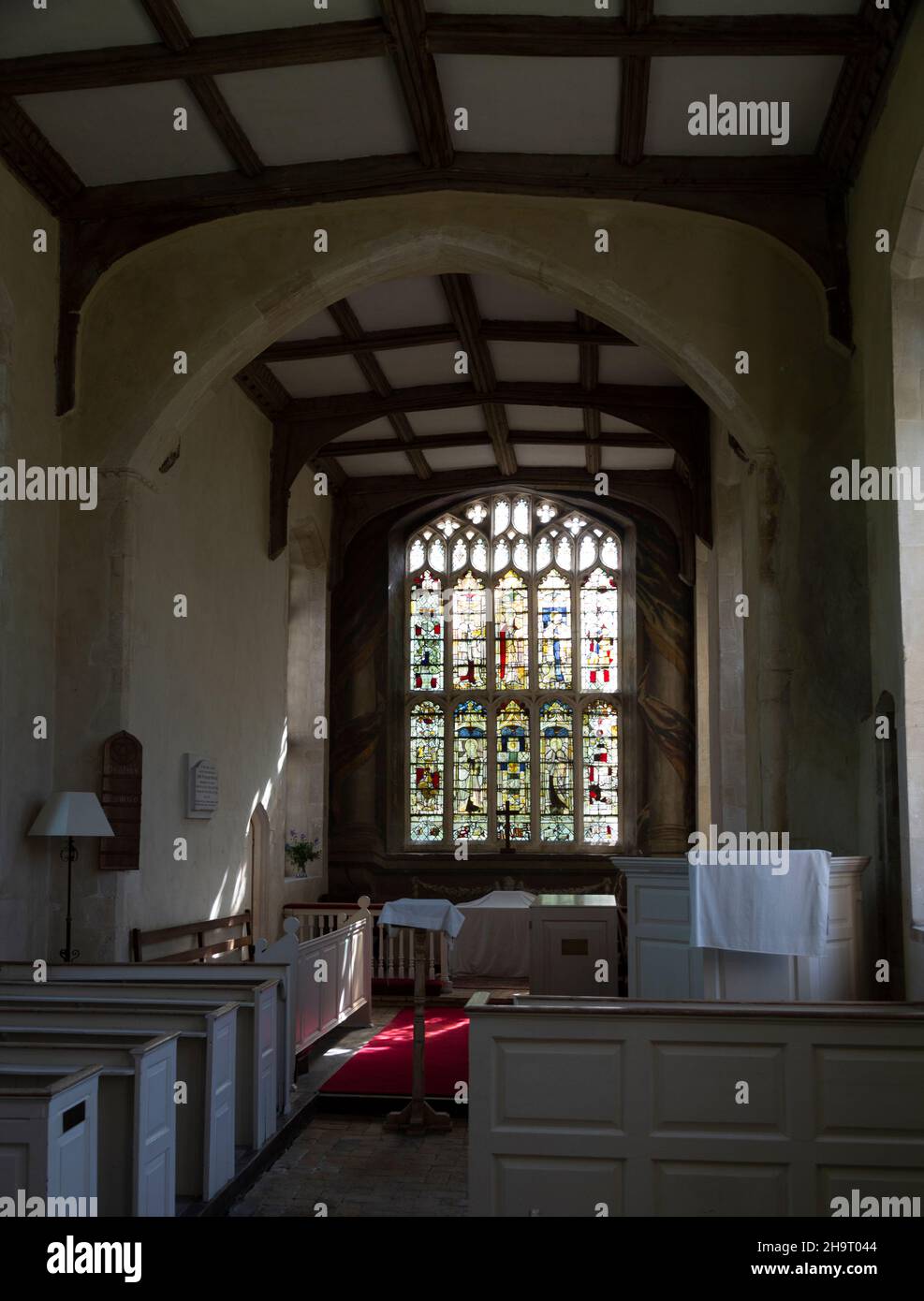 Interior of Saint Nicholas chapel, Gipping, Suffolk, England, UK view ...