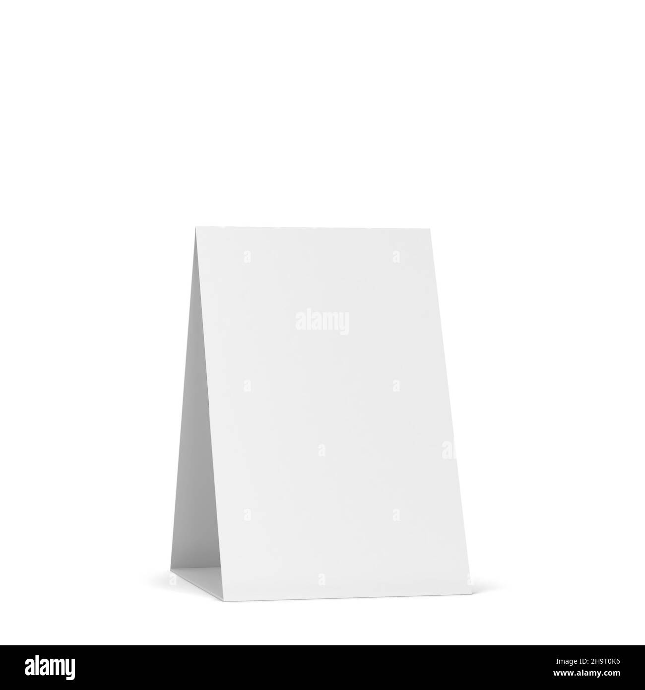 Blank table tent card mockup. 3d illustration isolated on white ...