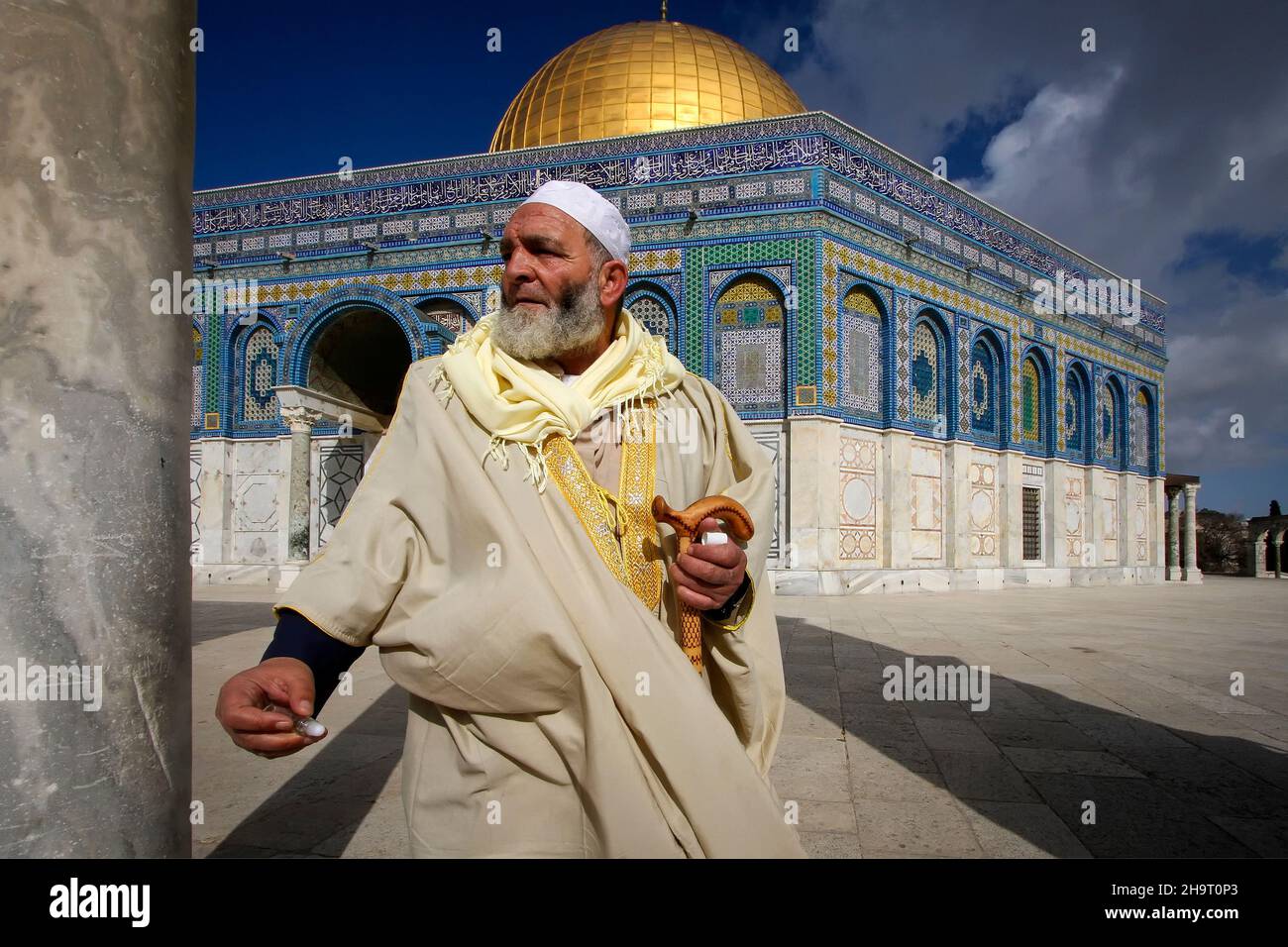 Mosque of Al-aqsa (Dome of the Rock) in Old Town. There are many ...