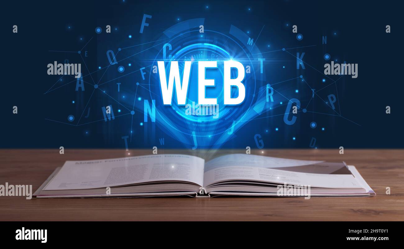 Technology abbreviation coming out from an open book Stock Photo - Alamy