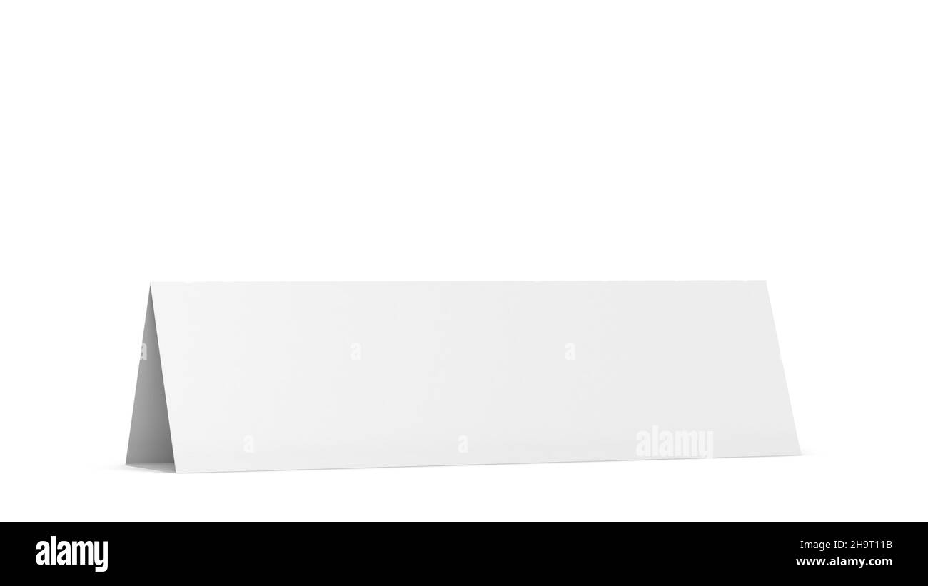 Blank table tent card mockup. 3d illustration isolated on white ...