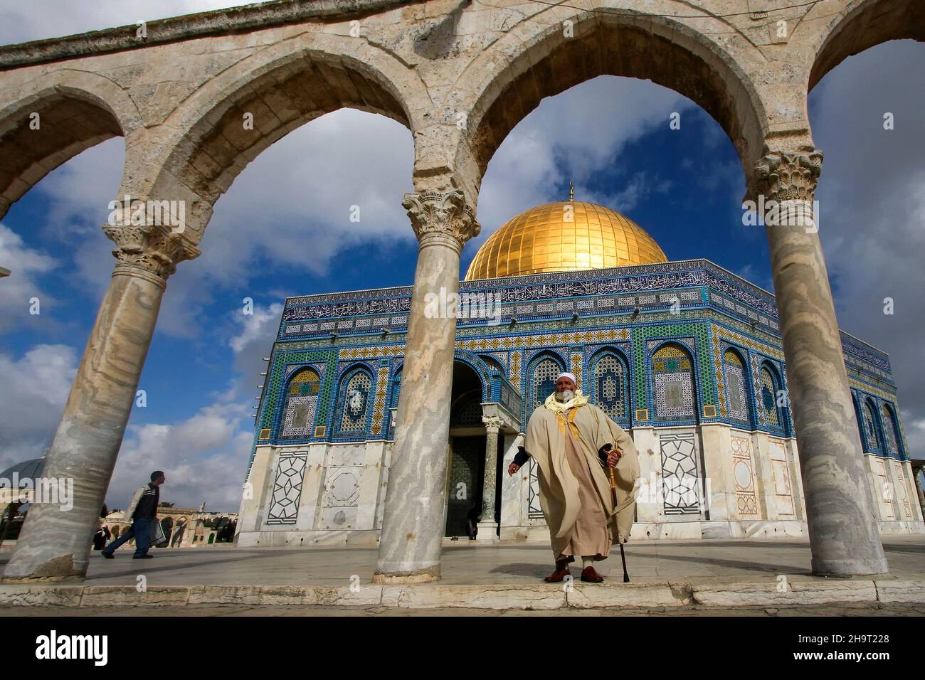 Mosque of Al-aqsa (Dome of the Rock) in Old Town. There are many ...