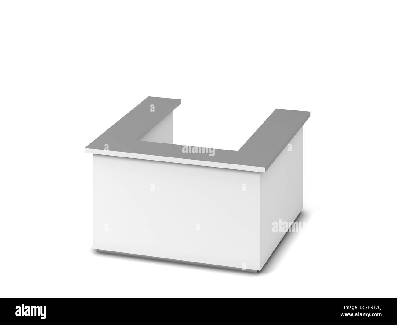 Counter stand mockup. 3d illustration isolated on white background ...