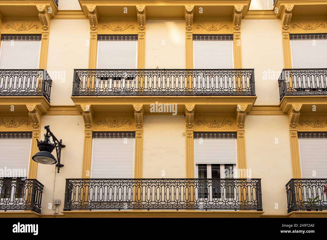 Detail of building showing windows and lines Stock Photo - Alamy