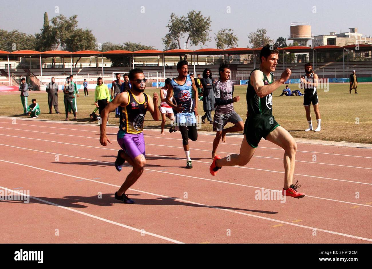 Players are in action during the Sports Festival Merged Areas held at ...