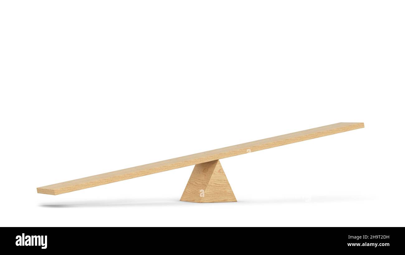 Simple seesaw, balance concept. 3d illustration isolated on white ...