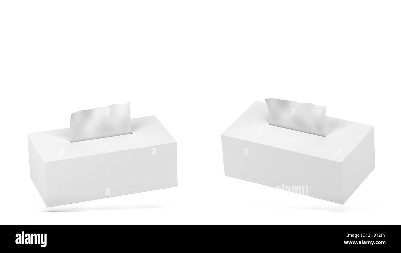 Blank tissue box mockup. 3d illustration isolated on white background ...