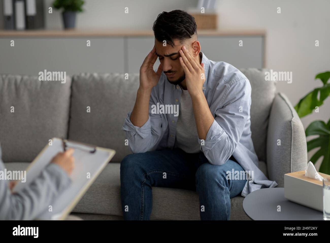 Desperate arab guy suffering from nevrous breakdown, having session at ...