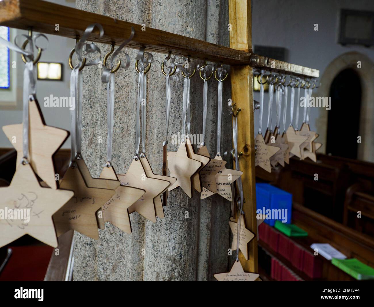 Inside the village church of St George and All Saints, Beaford, Devon ...