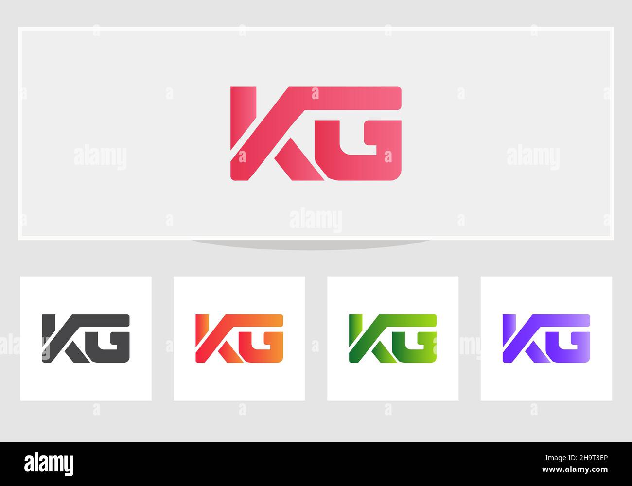 Initial KG Unique, attractive and creative modern logo. KG letter logo ...