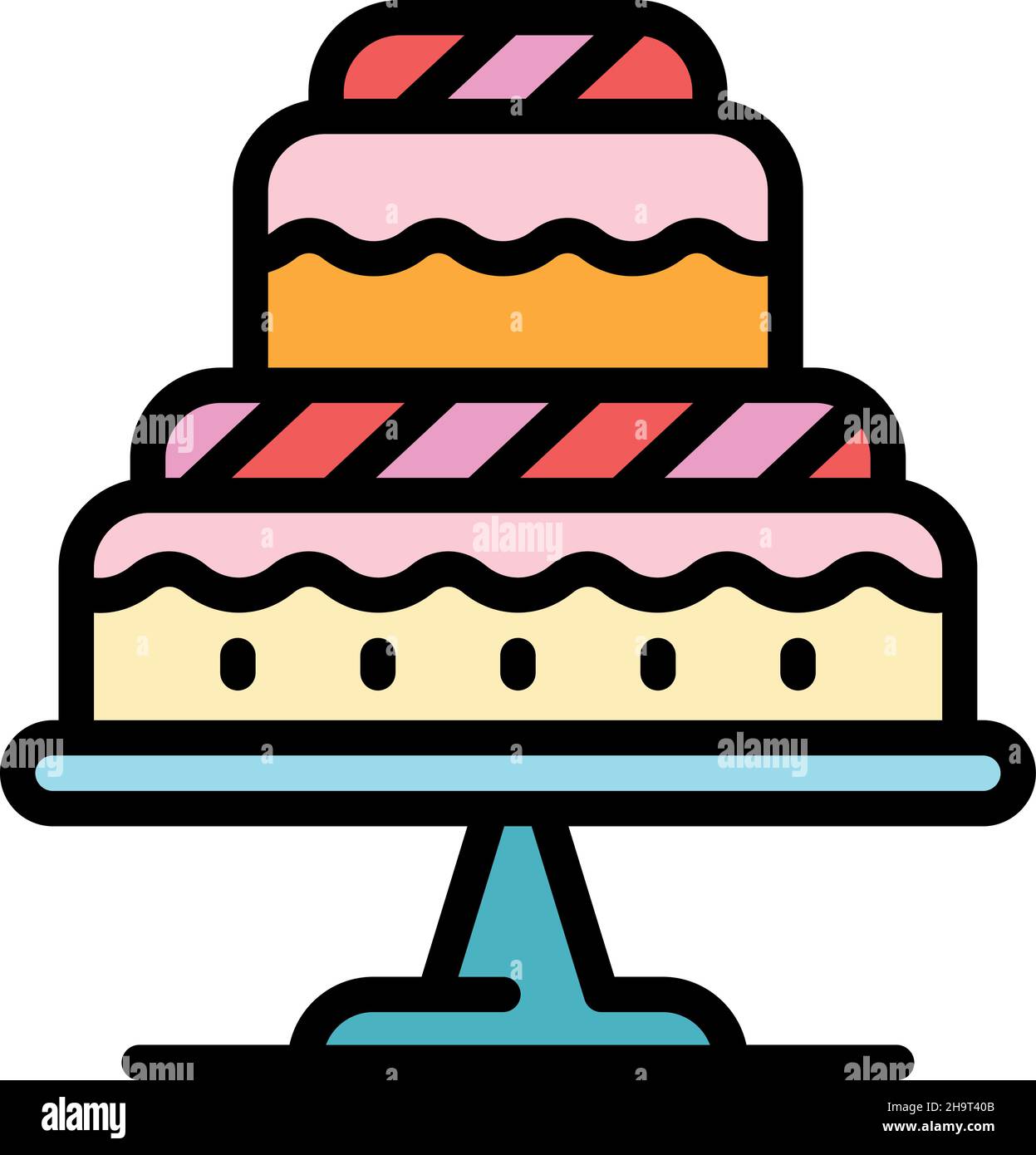 Decoration cream cake icon. Outline decoration cream cake vector icon ...