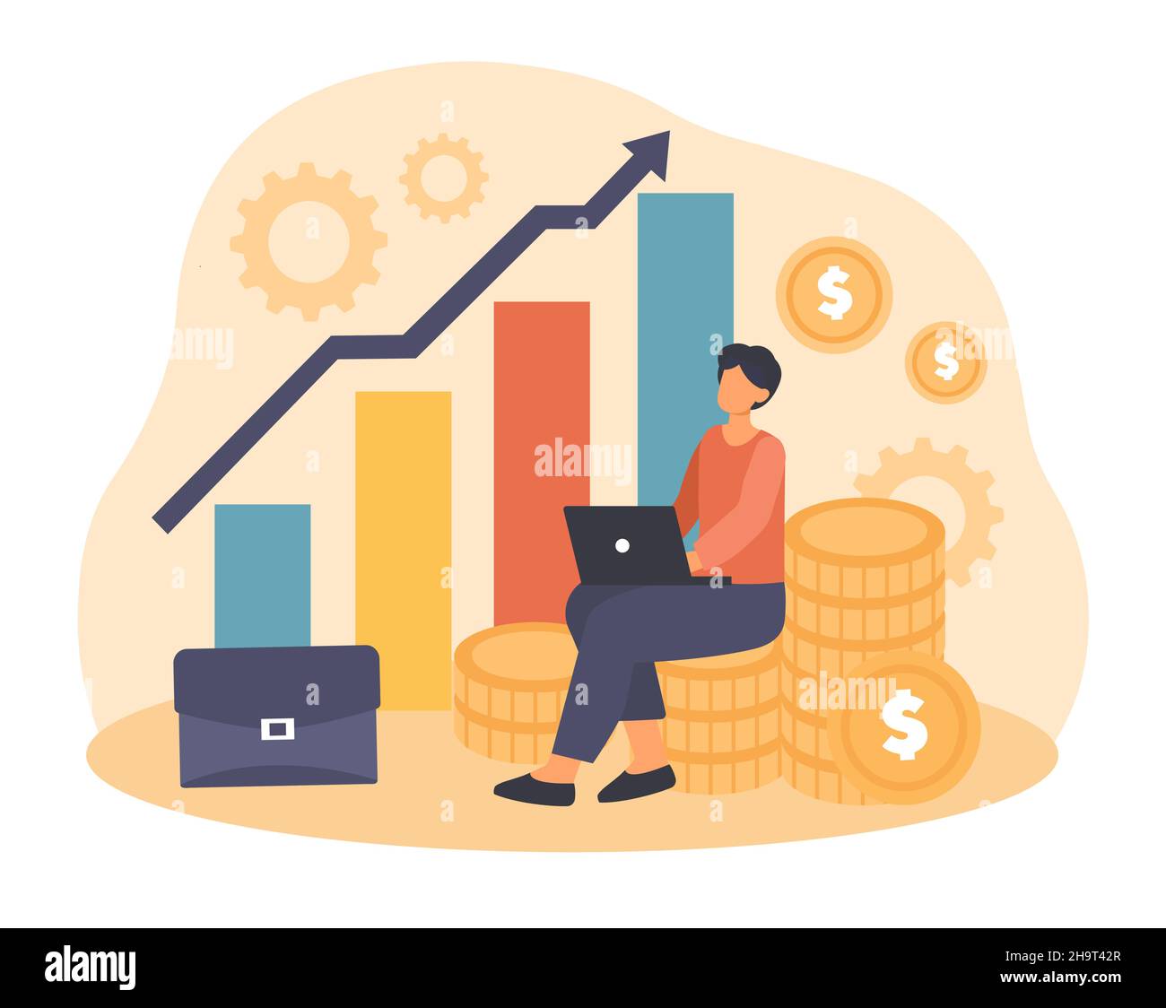 Investor with laptop Stock Vector Image & Art - Alamy