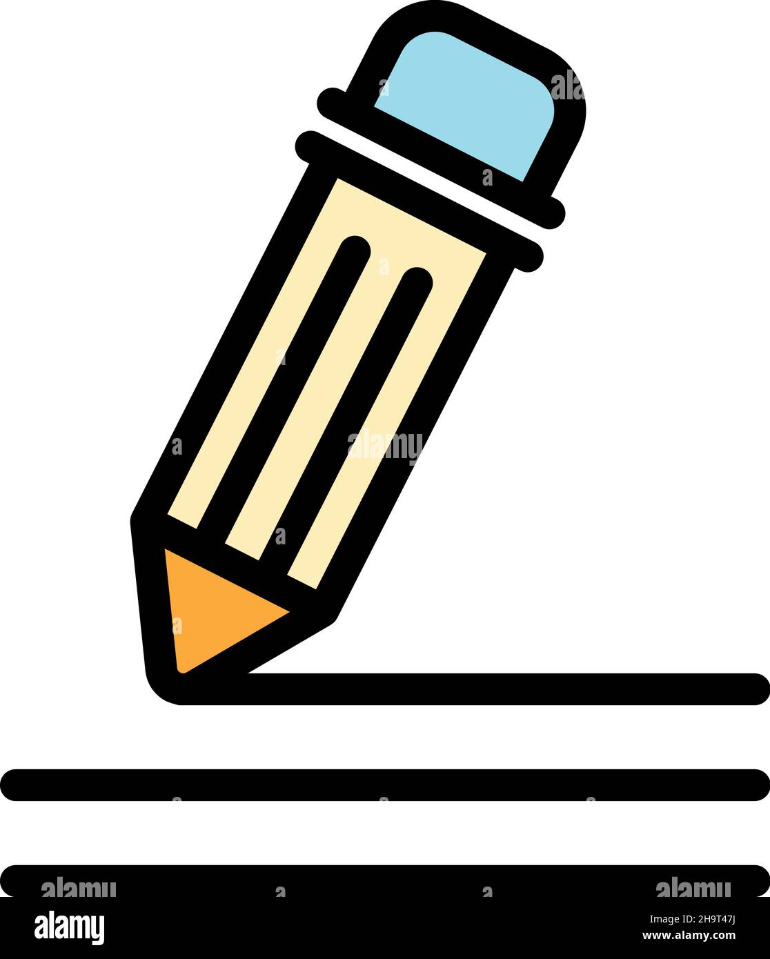 Line writing icon. Outline line writing vector icon color flat isolated ...
