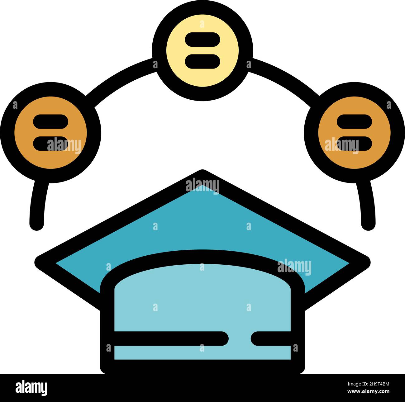 Student graduated hat icon. Outline student graduated hat vector icon ...