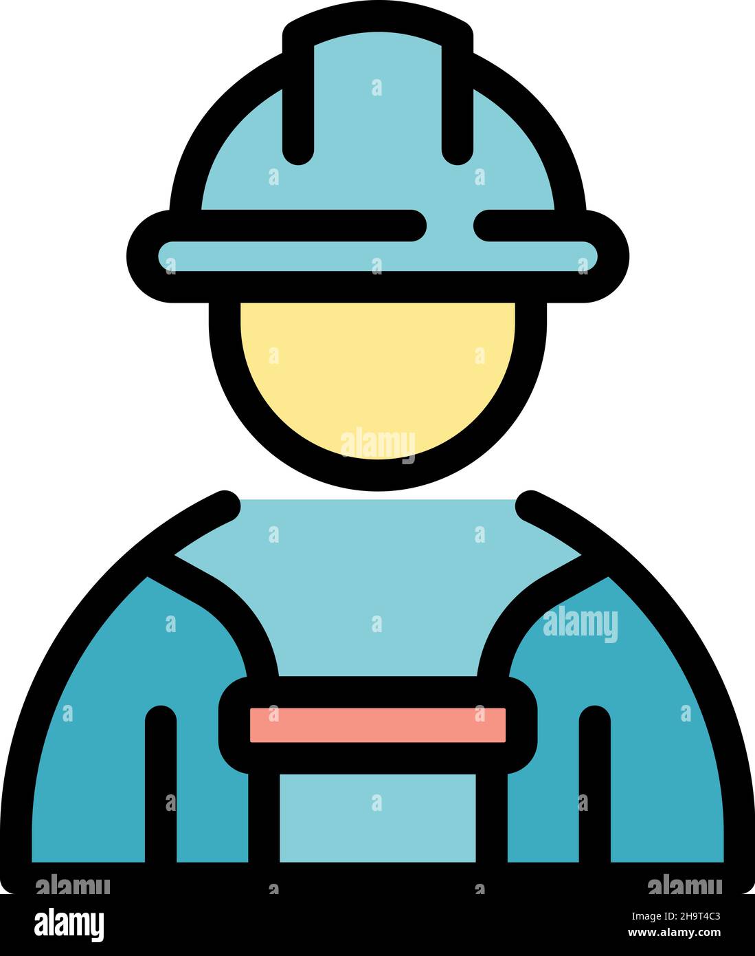 Student job constructor icon. Outline student job constructor vector icon color flat isolated ...