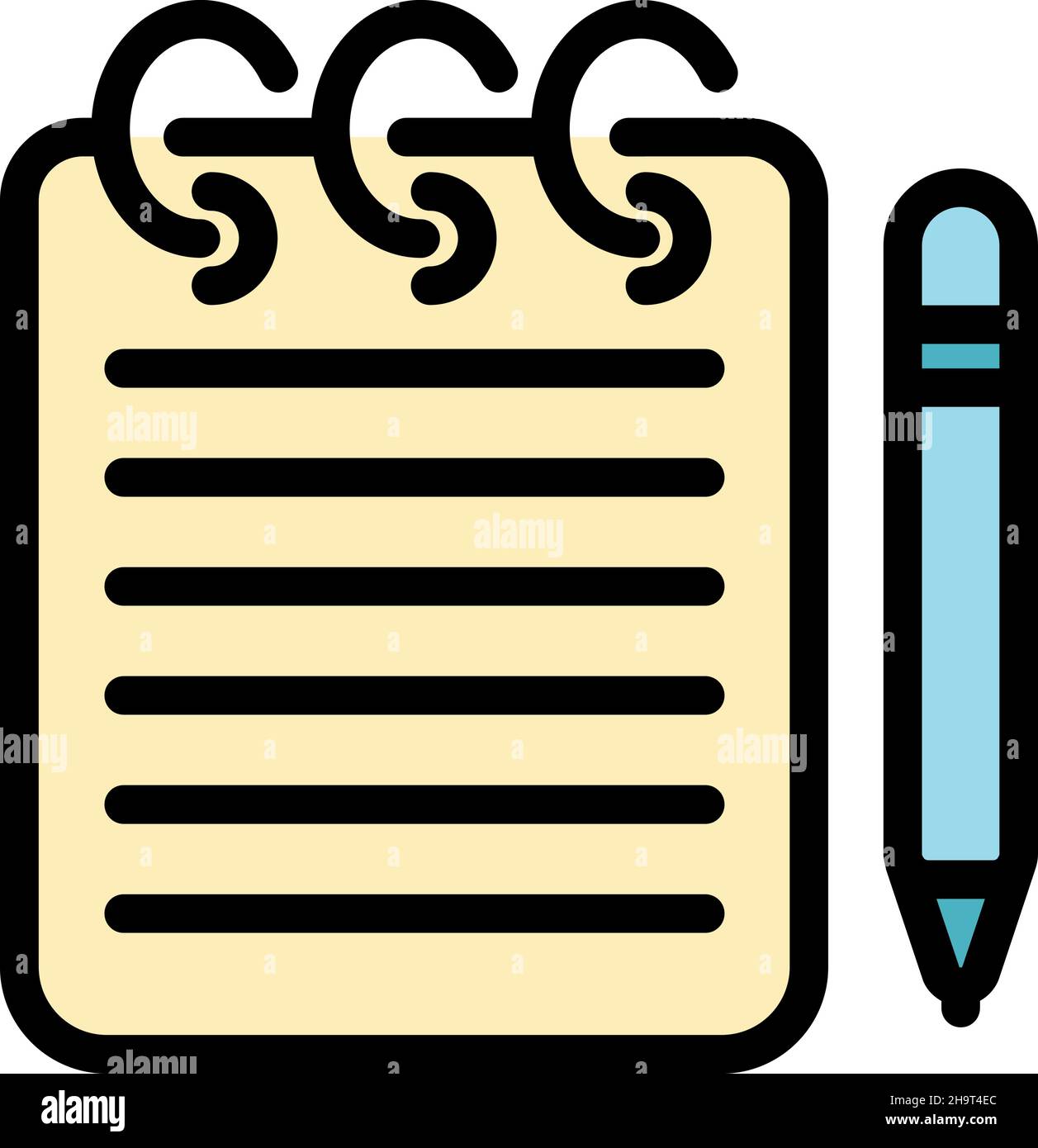 Sketch notebook icon. Outline sketch notebook vector icon color flat ...