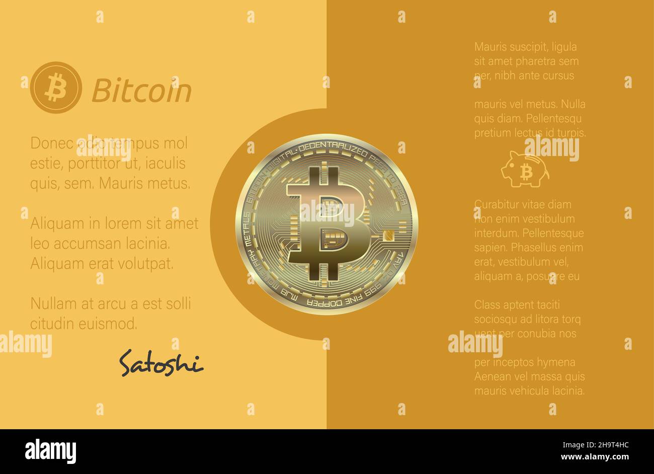 Bitcoin brochure, gold coin vector Stock Vector Image & Art - Alamy