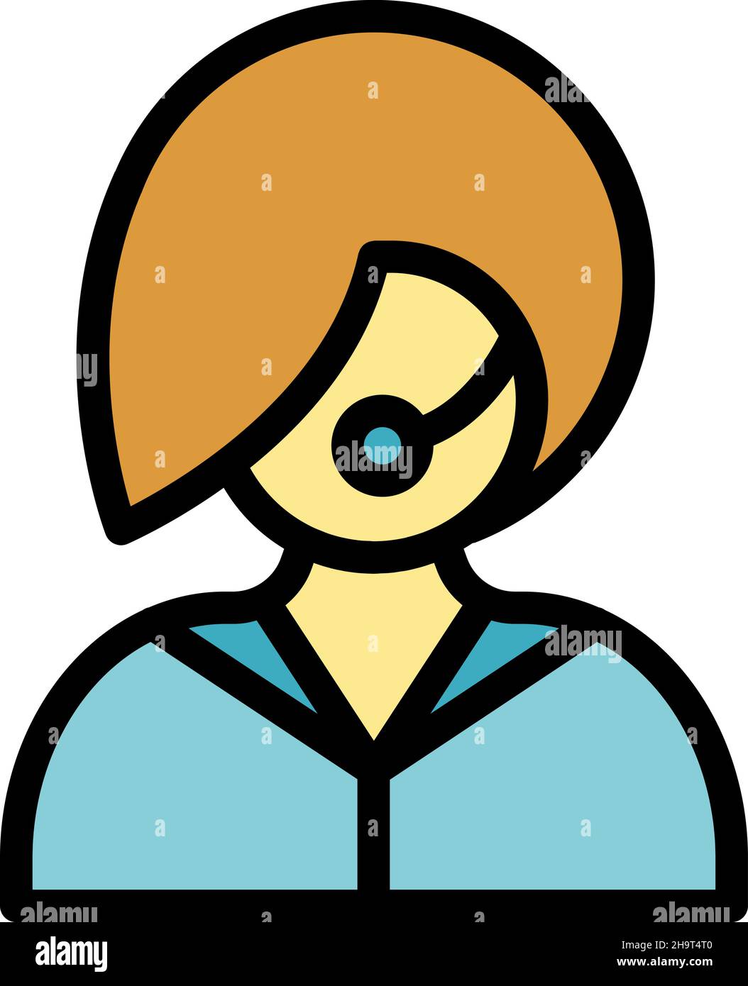Call center student icon. Outline call center student vector icon color ...