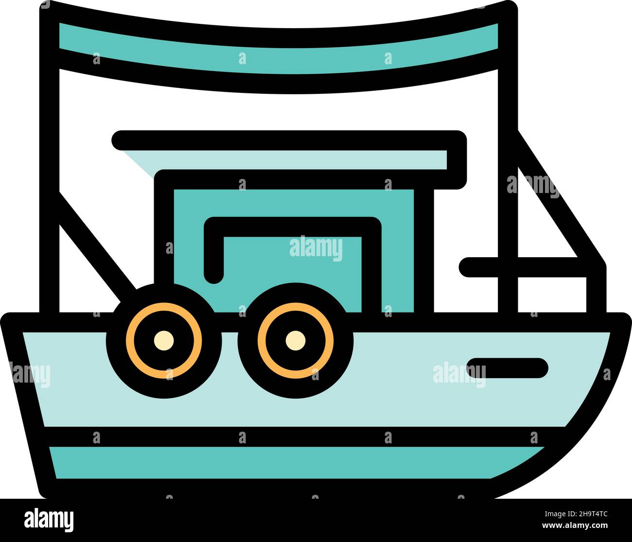 Sport fishing boat icon. Outline sport fishing boat vector icon color ...