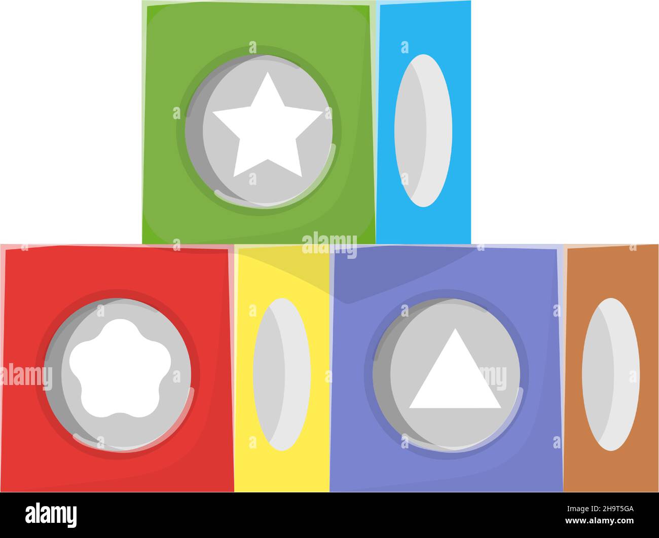 Toy blocks. Education cubes for children. Colorful bricks Stock Vector ...